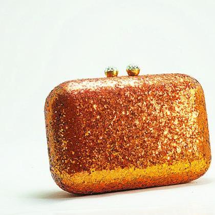 Milanblocks Sequins Blue Evening Box Clutch Designer Hasp Party Bridal ...