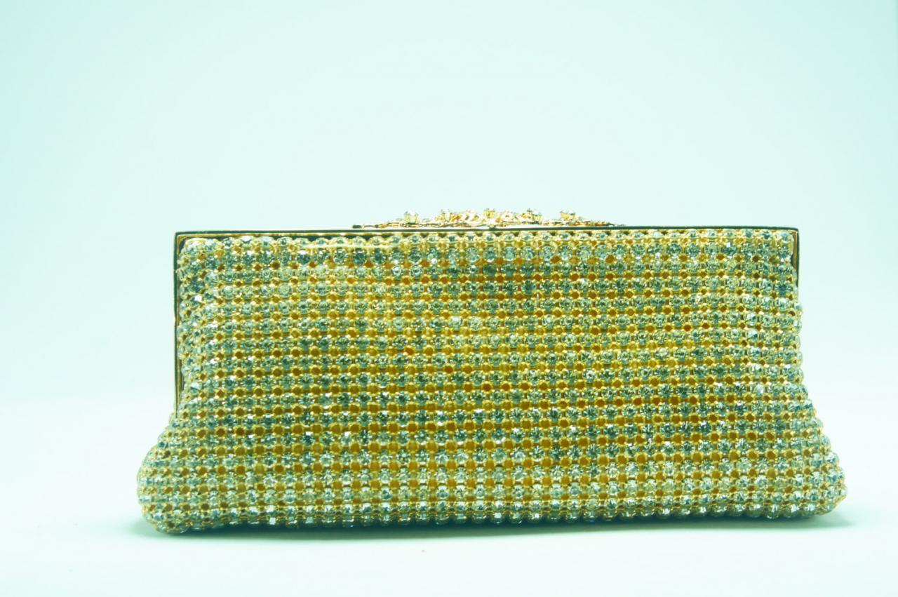 Milanblocks Fashion Clutch Flower Embossed Crystal Shineyal Party Ball ...