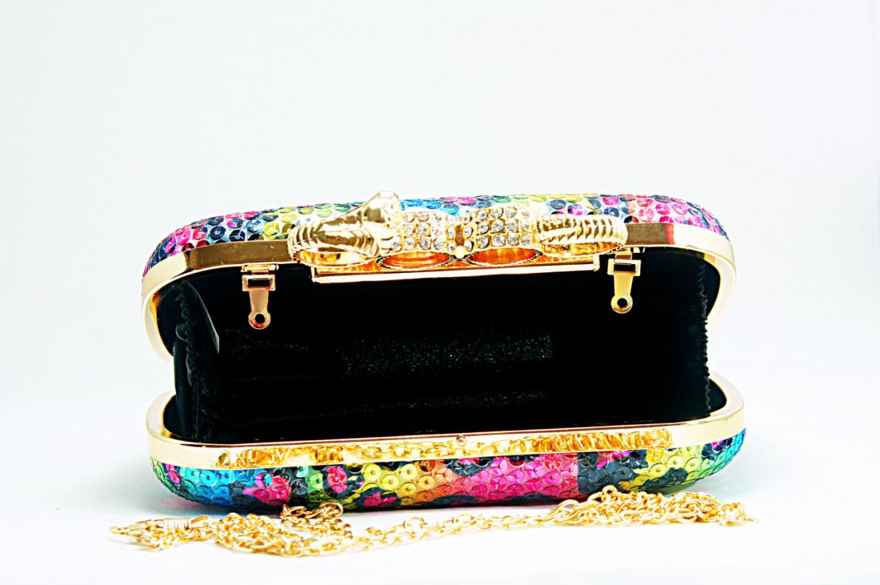 Milanblocks Snake Knuckle Ring Animal Print Custom Clutch Handbag ...