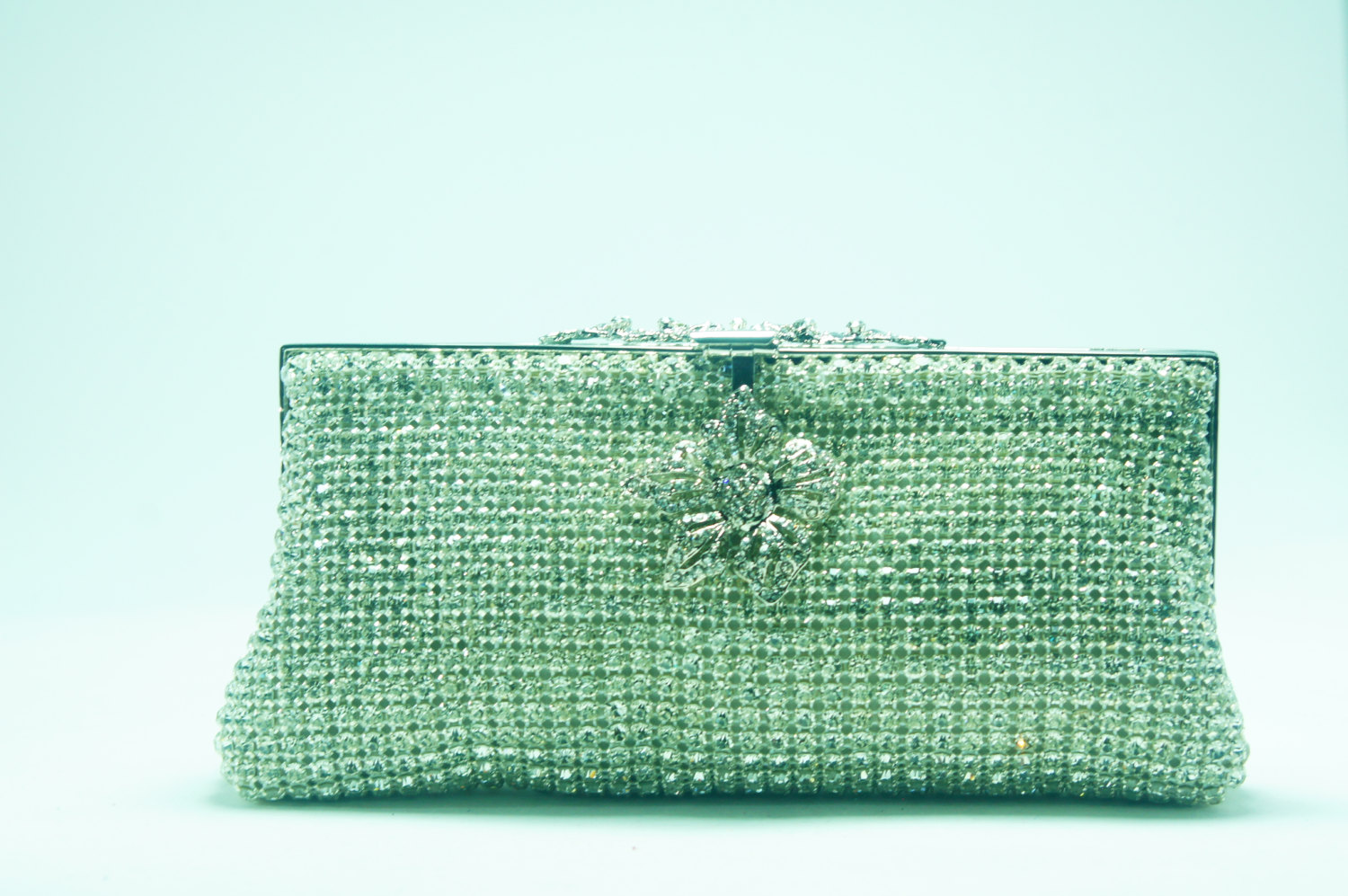 Milanblocks Fashion Clutch Flower Embossed Crystal Shineyal Party Ball ...