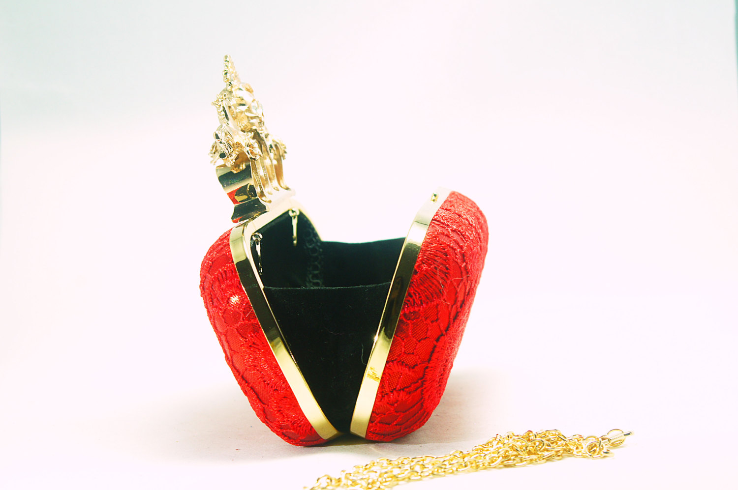 Milanblocks Minaudiere Skull Unicorn Red Lace Clutch Designer Pink ...