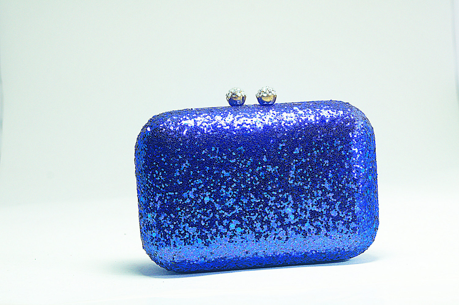 Milanblocks Sequins Blue Evening Box Clutch Designer Hasp Party Bridal ...